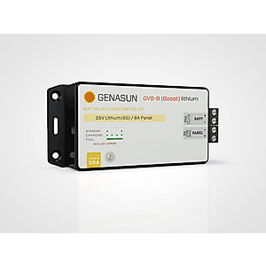 Genasun GVB-8-Li-25.0V, 8 A (Input) Voltage Boosting MPPT Solar Charge Controller for 6S Li-ion Batteries (24 V Nominal)