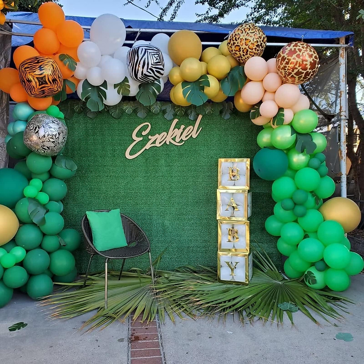 Green and Gold Balloons, 60Pcs 12 Inch Metallic Gold Emerald Forest Hunter Dark Green Balloons, Latex Helium Party Balloons for Wedding Birthday Graduation Anniversary Jungle Safari Party Decorations