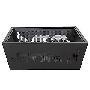 HANGKAI 26" Extra Deep Fire Pit Backyard Patio Garden Stove Wood Burning Fireplace w/Long Fire Poker,Mesh Lid,Rain Cover