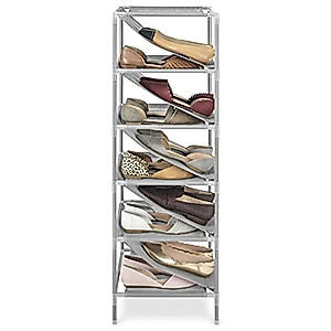 Whitmor Spacemaker Shoe Tower, 5-Tier, Gray