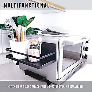 Magnetic Spice Rack for Refrigerator - Perfect Kitchen Organizer for Limited Counter Space - Super Strong Holds Up To 6.6 lbs (Black)1