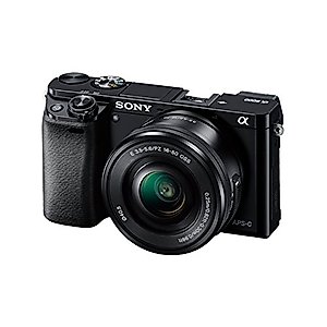 Sony Alpha a6000 Mirrorless Digitial Camera 24.3MP SLR Camera with 3.0-Inch LCD (Black) w/ 16-50mm Power Zoom Lens (Renewed)