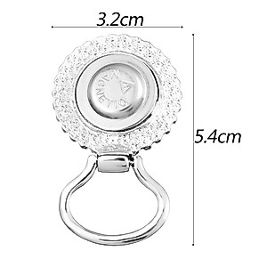 MJartoria Interchangeable Flower Snap Buttons Centerpiece Rhinestone Eye Glass Holding Brooch Pins