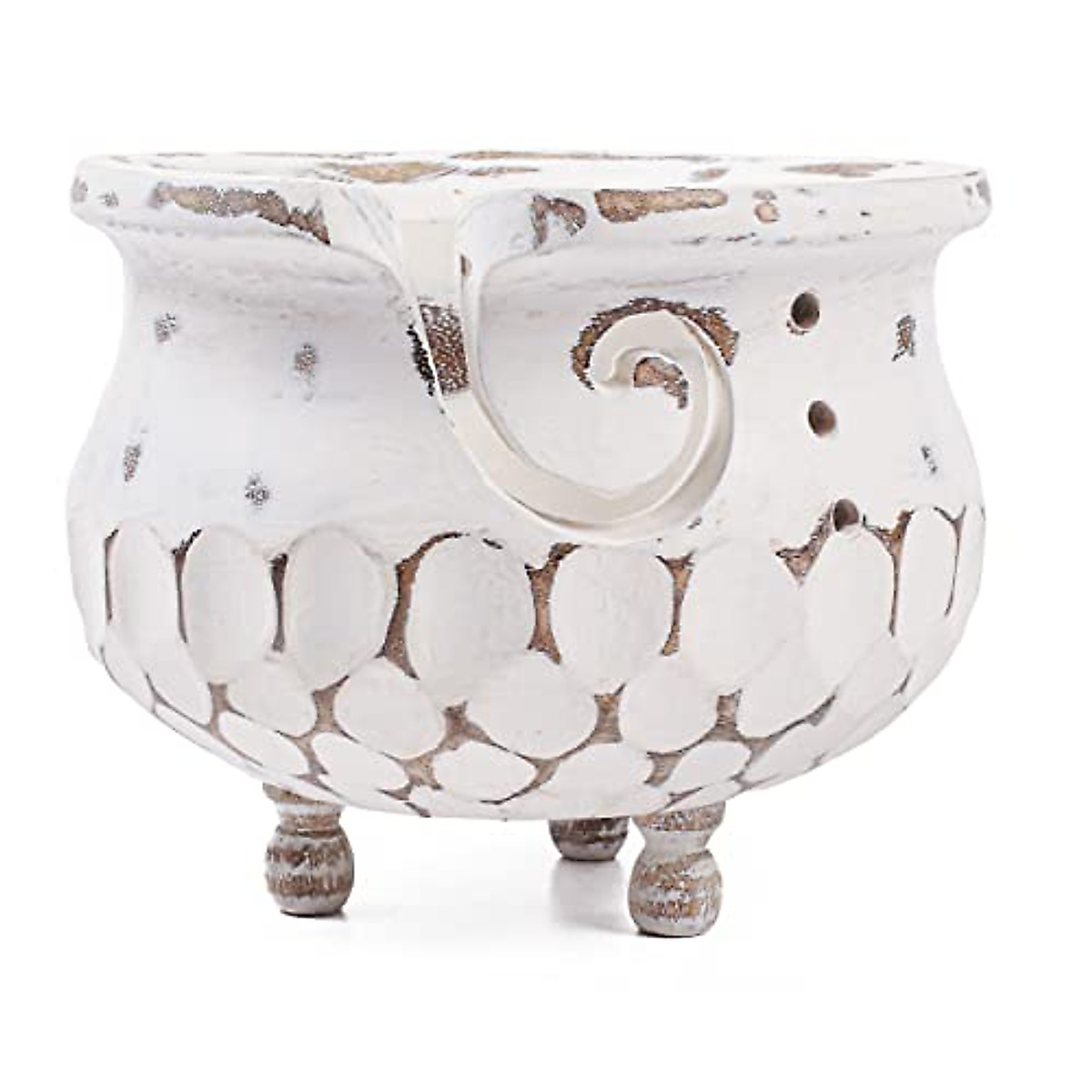 Knitting and Crochet,Knitting Bowl in Wood White 6x5 inch,Yarn for Knitting,Crochet Accessories,Crochet Bowl for Yarn,Yarn Bowl,Knitting Yarn,Yarn Storage,Yarn Bowl for Knitting