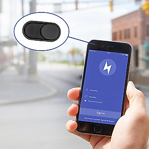 CloudValley Webcam Cover Slide, [5 Pack] 0.6mm-Thin Metal Web Camera Cover Sticker for MacBook Pro, MacBook Air, Laptop, iMac, PC, Surfcase, iPhone 8/7/6 Plus, Privacy Cover, Black-5 pcs