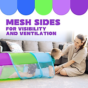 Kids Play Tunnel for Toddlers 1-3, Tunnels for Kids to Crawl Through Indoor Outdoor Pop Up Play Tent for Toddler Babies Children Girl Boy Game Toys 5ft Long