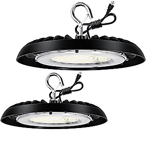 hykolity LED High Bay Light 200W, 5000K 26,000lm UFO LED High Bay Light Fixture, [450W MH/HPS Equiv.] 120V, IP65 Commercial Warehouse Area Light for Wet Location, 2 Pack