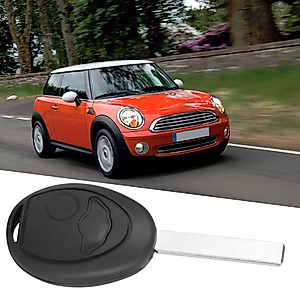 Qiilu Replacement Car Remote Key Fob Case, 2 Buttons Car Remote Key Shell Cover Fit for Mini One Cooper S R50 Black