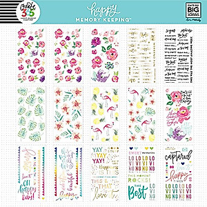 me & my BIG ideas Sticker Value Pack for Big Planner - The Happy Planner Scrapbooking Supplies - Floral Theme - Multi-Color & Gold Foil - Great for Projects & Albums - 30 Sheets, 578 Stickers Total