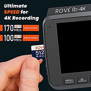 ROVE R2-4K Dash Cam | 512GB Micro SD Card