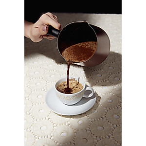 Arzum Okka Turkish Coffee Cups, Set of 2, Porcelain, in Black Giftbox,White