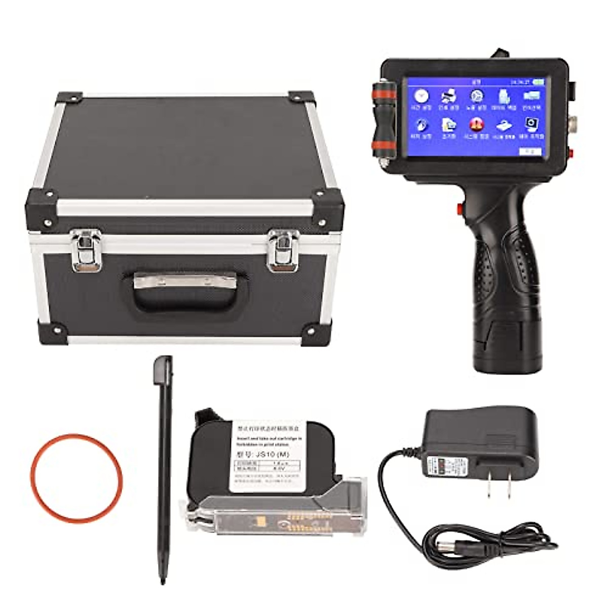 Handheld Inkjet Printer, Clear Image Display Supports 14 Languages Inkjet Printer for Date Label (US Plug)