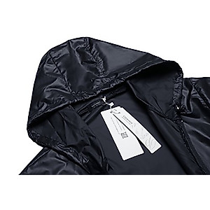COOFANDY Mens Light Packable Rain Jacket with Hood Waterproof Trench Raincoats
