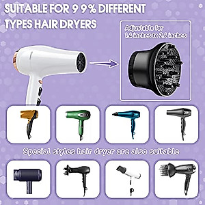 Adjustable Hair Diffuser for Curly Hair Suitable for 1.4 Inch to 2.6 Inch Blow Dryer, Diffuser Attachment Universal for Fine Thick Natural Wave and Frizzy Hair Professional Salon Tool