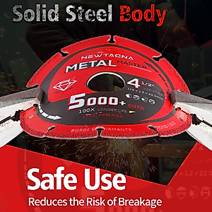 NEWTACNA 4 1/2 Cut Off Wheel Angle Grinder Cutting Disc 4.5 Inch Cut Off Wheel for Metal Diamond Wheel 4 1/2 Inch Metal Cutting Blade Angle Grinder