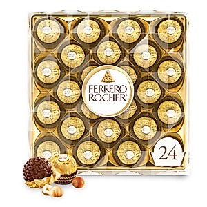 Ferrero Rocher Premium Gourmet Milk Chocolate Hazelnut, Individually Wrapped Candy for Gifting, A Great Easter Gift, 10.5 oz, 24 Count