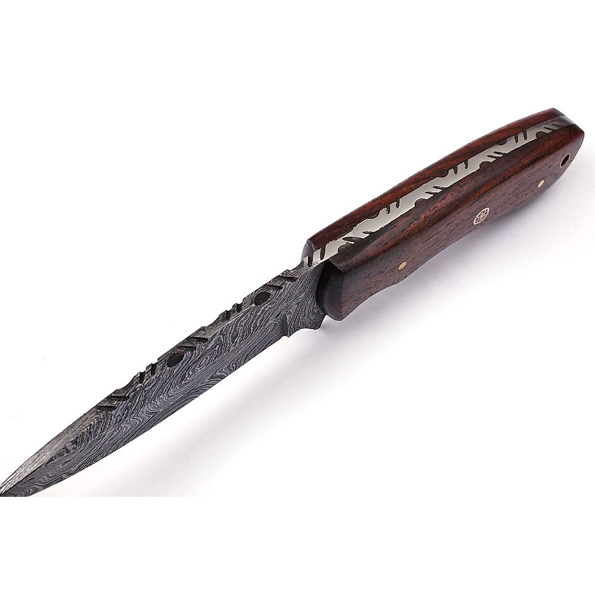 Grace Knives Handmade Damascus Steel Hunting Knife Fixed Blade Knife 8.5 Inches with Leather Sheath G-151