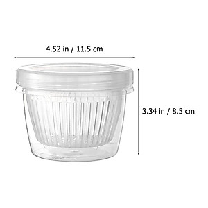 LUOZZY 10Pcs Food Storage Containers with Lids Fruit Keeper Box Containers Double-layer Draining Box for Vegetable Storage, Fresh Fruits, Salad