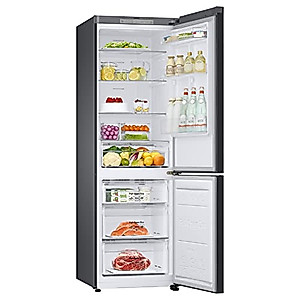 SAMSUNG 12.0 Cu Ft BESPOKE Compact Refrigerator w/ Bottom Freezer, Flexible Slim Design for Small Spaces, Even Cooling, Reversible Door, LED Lighting, Energy Star Certified, RB12A300631/AA, Gray Glass