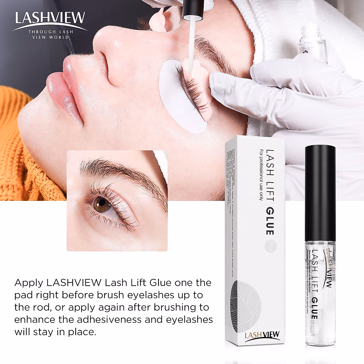 LASHVIEW Lash Lift Glue, Eyelash Perm Glue,Lash Lift Adhesive,Eyelash Lift Glue,Lash Perm Glue,No Irritation and Odorless,5ML.