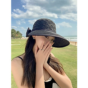 Wide Brim Beach Hats for Women Breathable Sun Hat Bucket Hat Sun Visors Fishing Cap for Travel Picnic Outdoor Summer 2024 Khaki