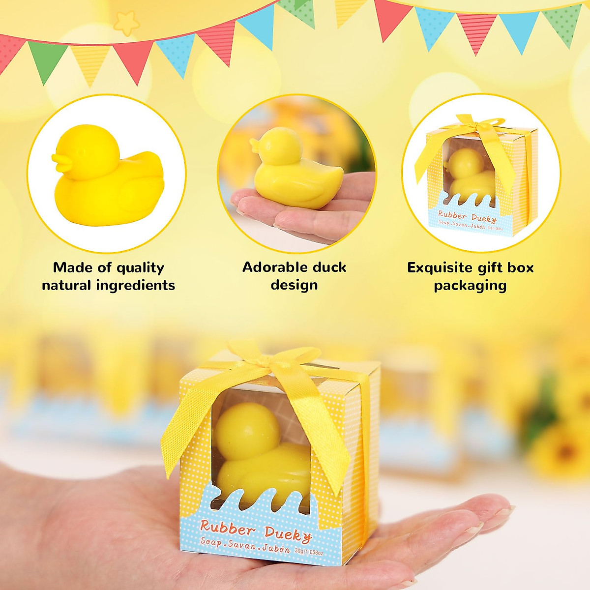 AIXIANG Cute Duck Soap Favors for Baby Shower Favors Baby Shower Birthday Party Decoration (24 Pack)