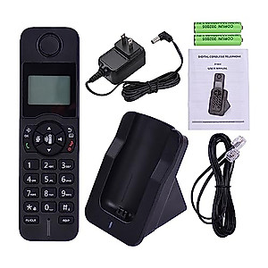 dsfen Expandable Cordless Phone Telephone with LCD Display Caller ID 50 Phone Book Memories Hands-Free Calls Conference Call 16 Languages Support 5 Handsets Connection for Office Business Home