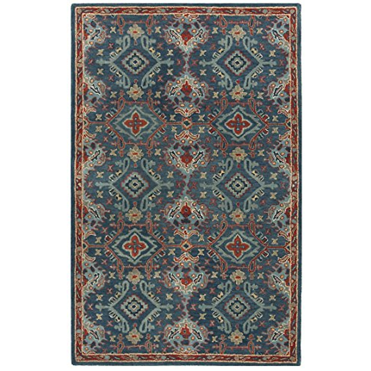 SAFAVIEH Heritage Collection 3' x 5' Blue/Multi HG422M Handmade Traditional Oriental Premium Wool Area Rug