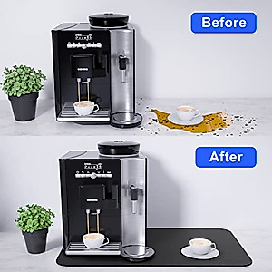 FUMAX Coffee Mat, 16”x32” Large Coffee Maker Mat for Countertop, Absorbent & Hide Coffee Stains Coffee Bar Mat, Non-Slip Rubber Backed, Coffee Bar Accessories Fit Under Coffee Maker Machine