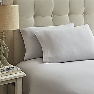 Laura Ashley Home - King Sheets, Cotton Flannel Bedding Set, Brushed for Extra Softness & Comfort (Grey, King)