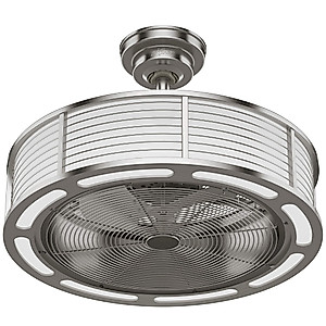 Hunter Tunley Indoor Ceiling Fan with LED Light and Wall Control, 12", Brushed Nickel