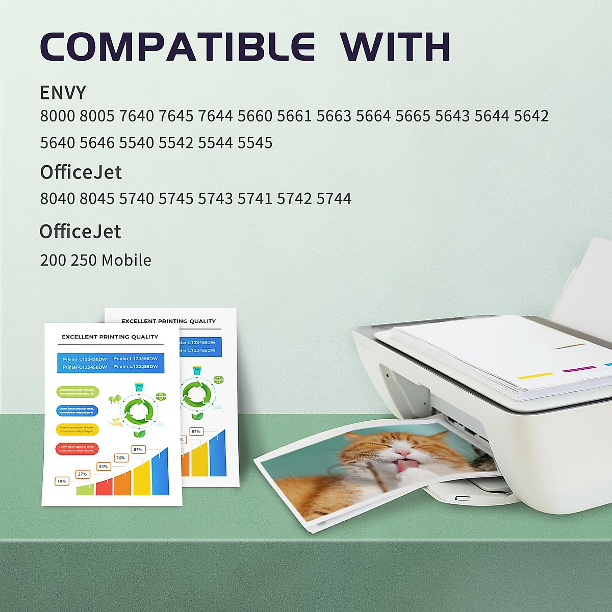 ZIPRINT 62XL Remanufactured Ink Cartridge Replacement for HP Ink 62 62XL Ink Cartridge Combo Pack for Envy 7640 5660 5540 7645 5640 OfficeJet 200 250 5740 5742 8040 (2 Pack) 62XL Black and Clolor