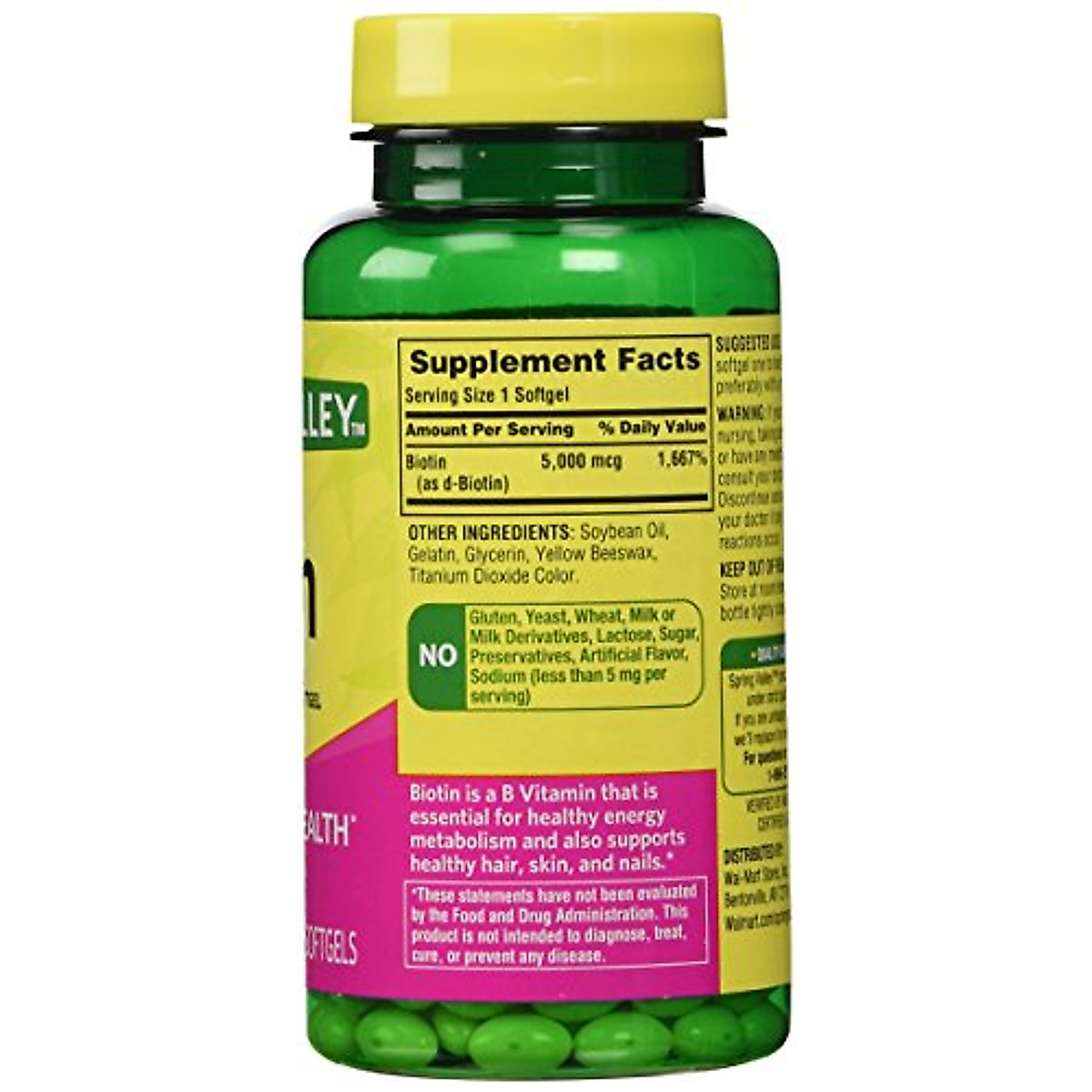 Spring Valley - Biotin 5000 mcg, 240 Softgels