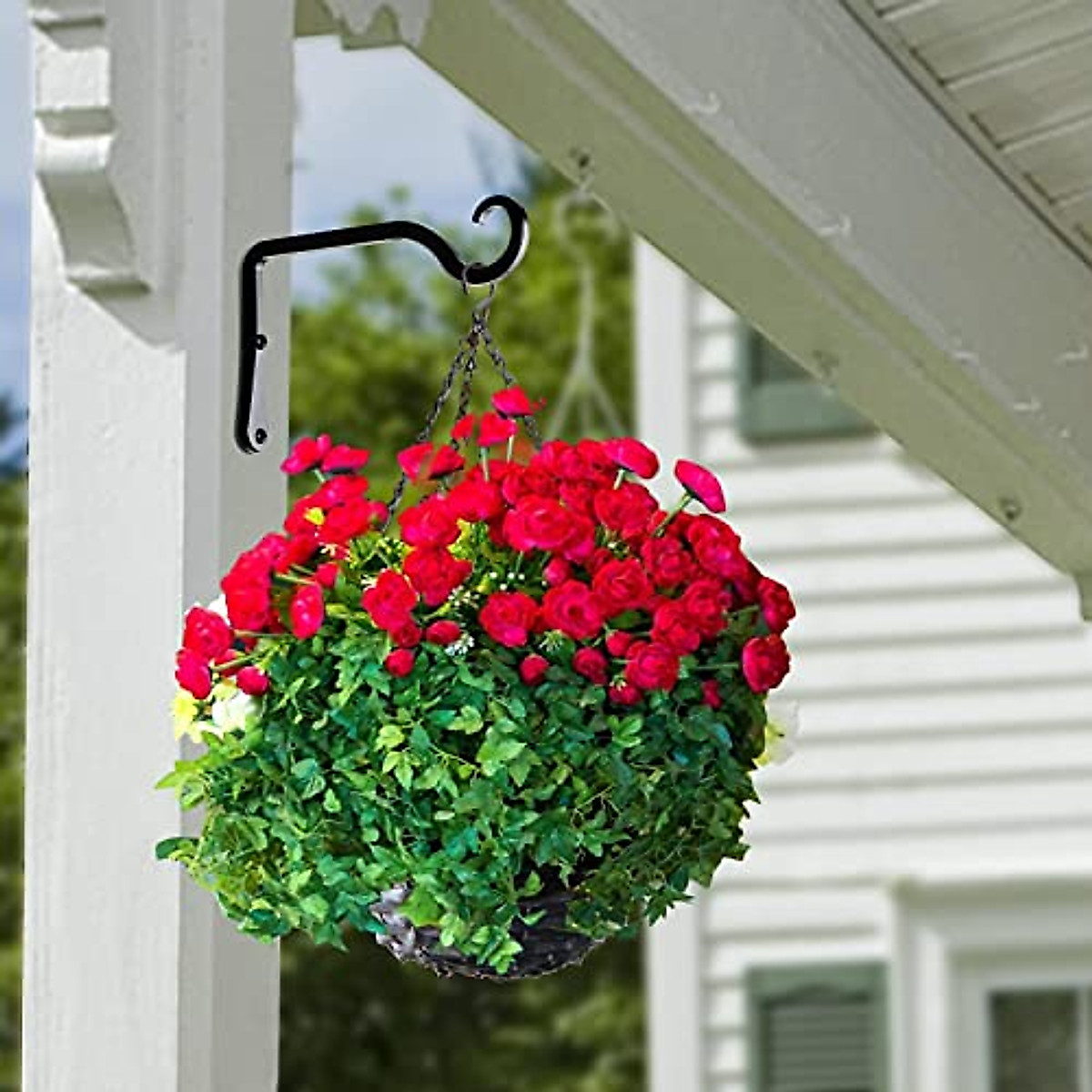 BOLITE 18032 Hanging Plant Brackets, 6 Inch Plant Hooks, Decorative Wall Plant Hanger for Hanging Bird Feeders, Planters, Lanterns, Wind Chimes, Indoor & Outdoor Home Decors, 2 Pack, Black