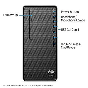 HP Desktop PC, AMD Ryzen 3 3200G Processor, 8 GB of RAM, 512 GB SSD Storage, Windows 10 Home, High Speed Performance, Computer, 8 USB Ports, for Business, Study, Videos, and Gaming (M01-F0020, 2020)