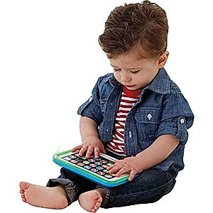 Fisher-Price Pretend Tablet Learning Toy with Lights Music and Smart Stages Educational Content for Baby and Toddler, Blue​