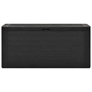 TIFITGO Asomie Patio Storage Box Anthracite 45.7"x17.3"x21.7" Indoor stockage bin home chest house tank Outdoor Furniture Outdoor Storage Boxes US Stock Fast Shipment Gray