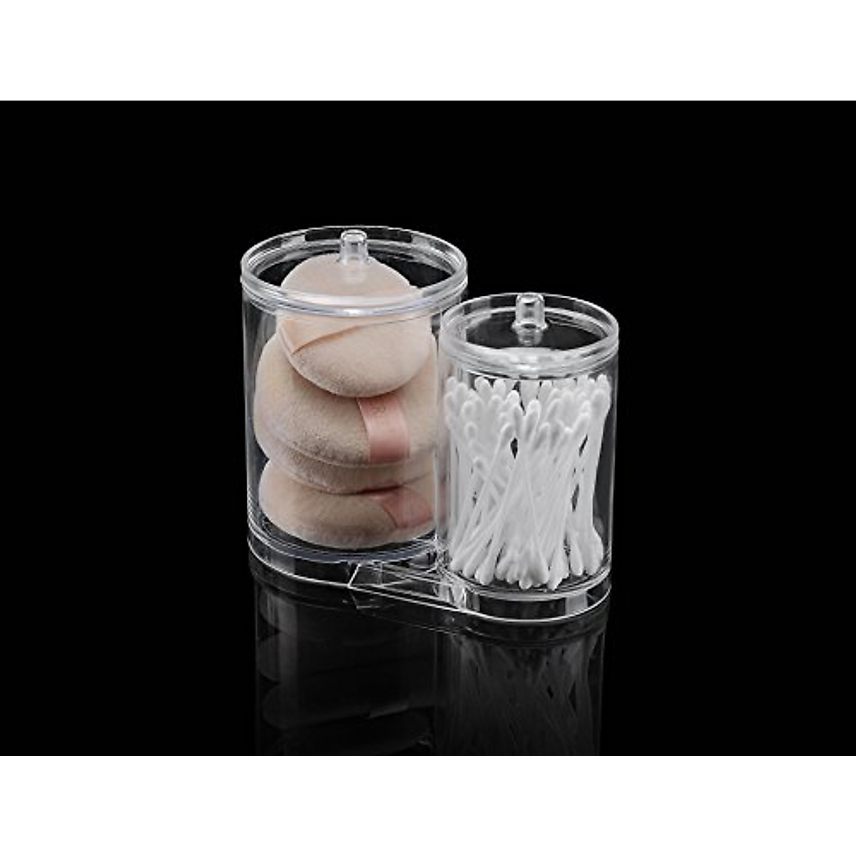 Erliban Cotton Swab Box Holders, 2 in 1 Qtip Holders and Acrylic Cotton Container for Cotton Ball,Cotton Swab,Q-Tips,Cotton Rounds Storage