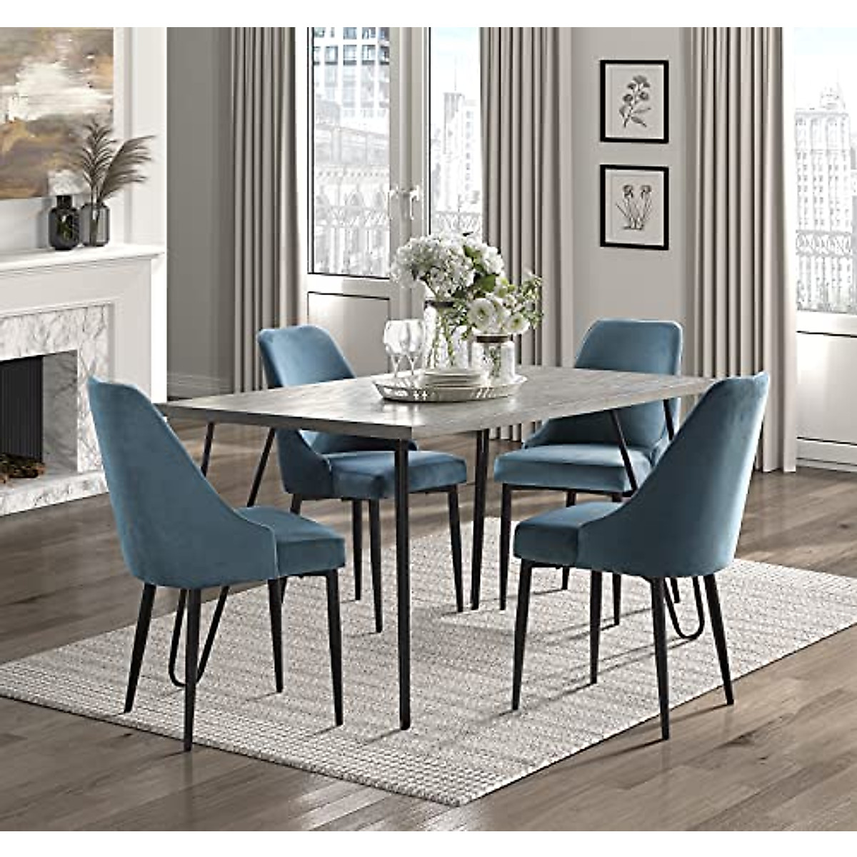 Lexicon Elyse Dining Table, Gray/Black