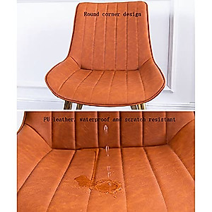 MZLaly Modern Kitchen Dining Room Chairs Faux PU Leather Dining Chairs Modern Mid Century Living Room Side Chairs with Electroplated Gold Chair Legs Dining Chairs (Color : Off White)