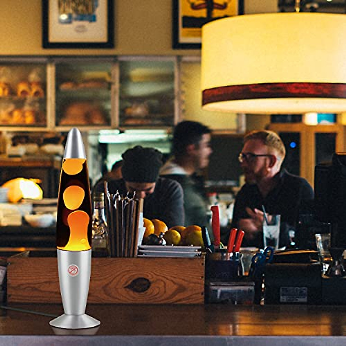 Stemclas 13-Inch Liquid Motion Lamp, Wax Flow in Liquid Relaxing Night Light, Home Decor Living Room Bedroom Office Lamp, Amazing Gifts (Yellow Wax in Clear Water)