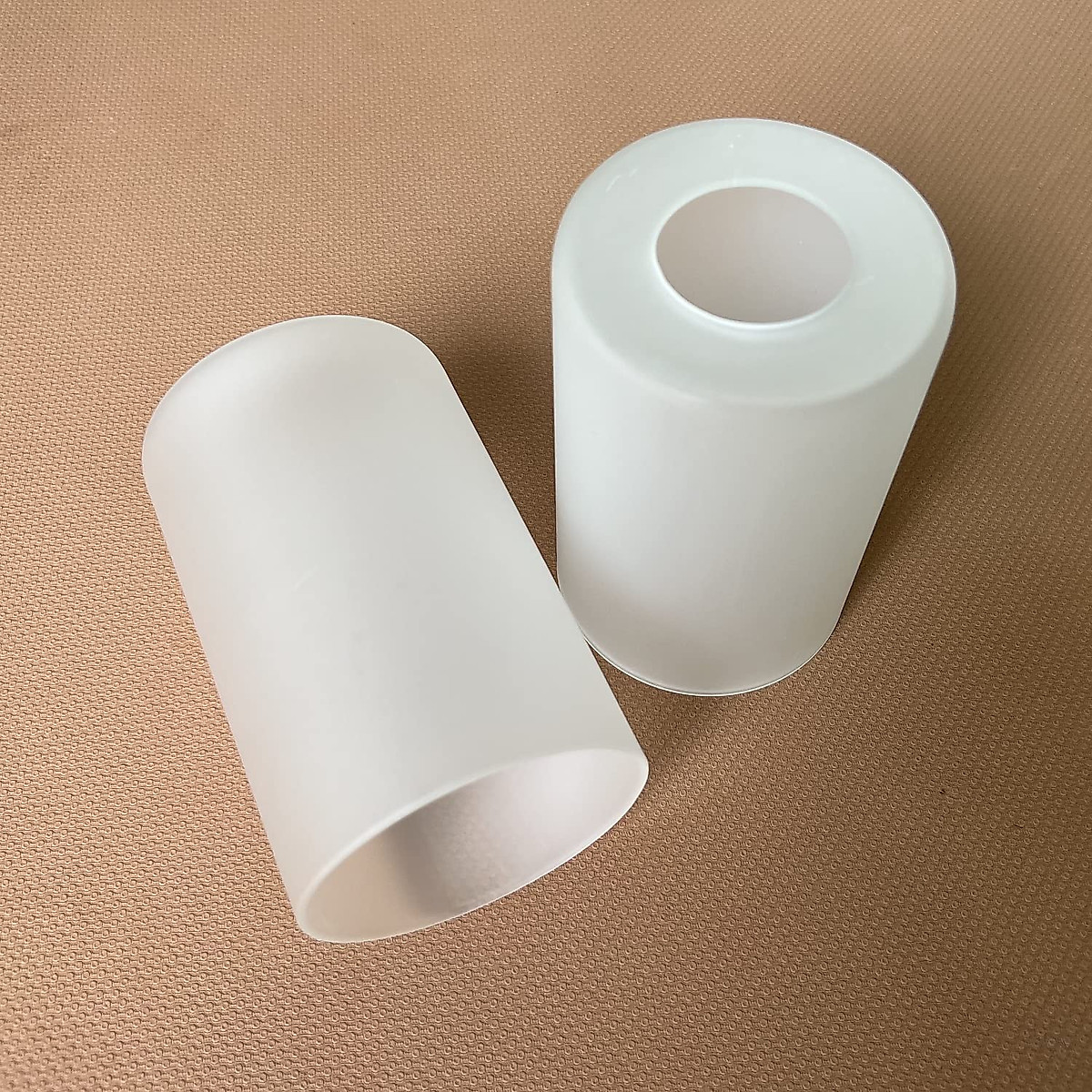 Frosted Glass Lamp Shade, 2 pack, Pendant Light Shade Cylinder Glass Shade Replacement Glass Lamp Shade with 1-5/8-inch Fitter, Diameter 3.5”, Height 5.5"
