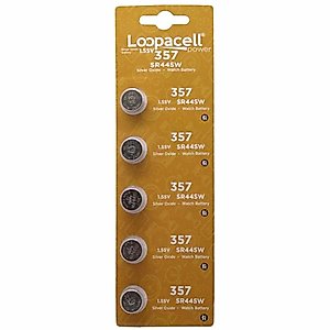 10 pack Loopacell 357 AG13 LR44 button cell Silver Oxide batteries