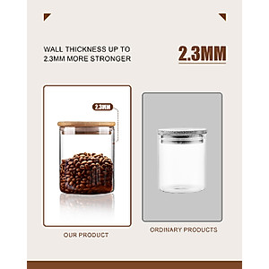 BSDPREF 27oz Glass Food Storage Jars Set of 1, Glass Storage Jars with Airtight Lids Pantry Organization Jar, Spice Jar, Blooming Tea, Coffee and Sugar Container, Small Canister Set for Kitchen