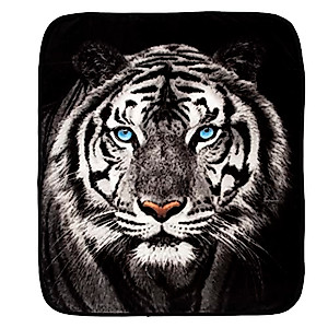 Northwest White Tiger Stare Raschel Throw Blanket, 50" x 60"