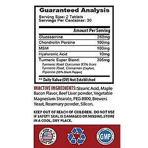 I LOVE MY PETS LLC Hip and Joint for Dogs Treats - Joint Health for Dogs - with Turmeric - MSM - Premium - Dog glucosamine tumeric - 60 Treats (1 Bottle)