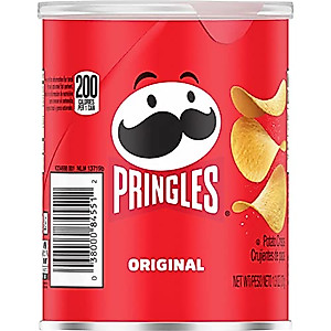 Pringles Potato Crisps Chips, Lunch Snacks, Office and Kids Snacks, Grab N' Go, Original (12 Cans)