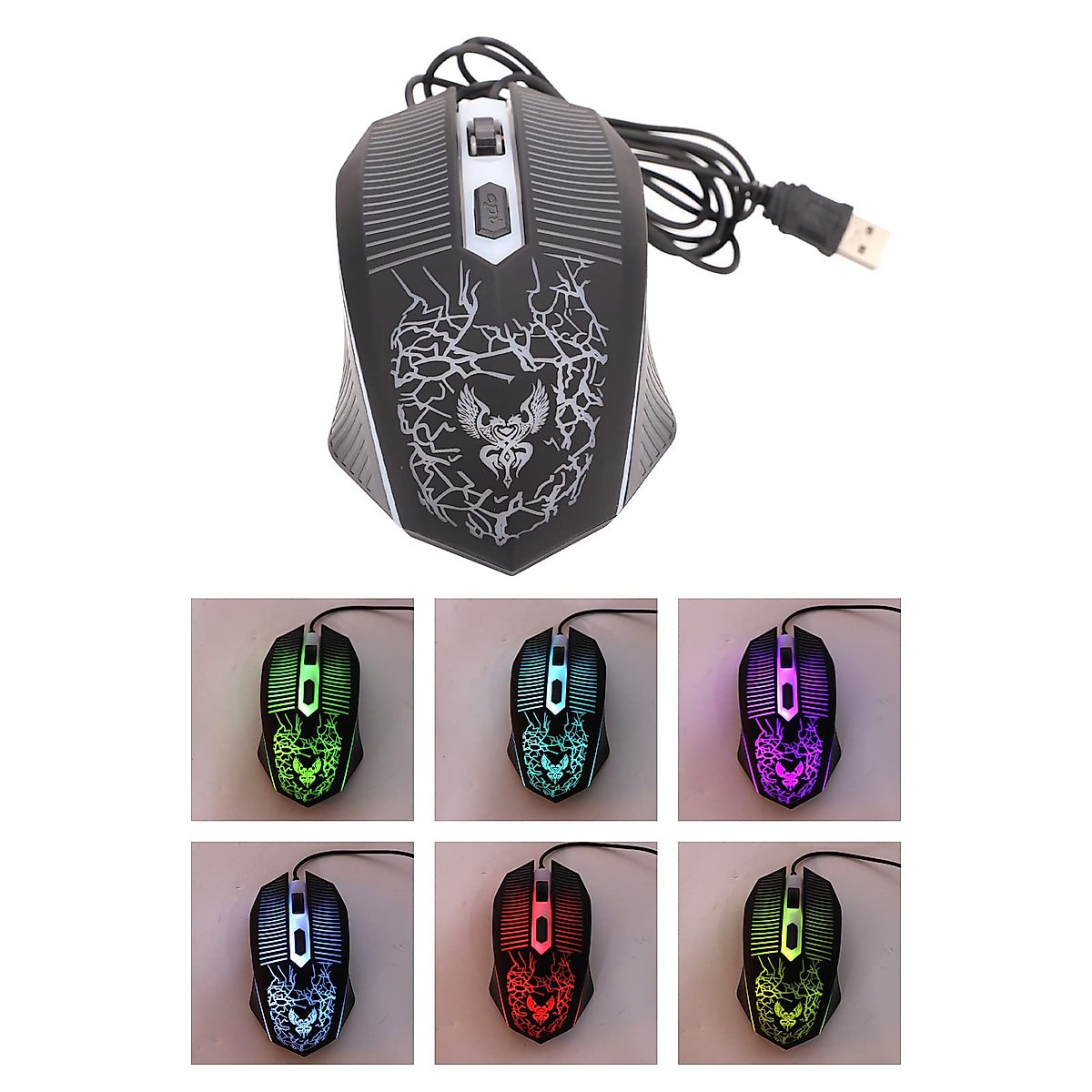 Acogedor Gaming Keyboard and Mouse Combo, Colorful RGB Lighting 104 Keys USB Wired Mechanical Feeling Keyboard Wired Gaming Mice for 7 8 10