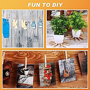 Clothes Pins Bag Holder Laundry Canvas Clothespin Bag with Hanging Hook, 100 Pieces 2.8 x 0.4 Inch Large Wooden Clips Wood Clothespins with Spring for Line-Drying