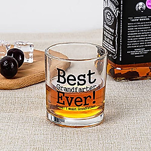 Funny Grandpa Whiskey Glass 10Oz - Best Grandfarter Ever I Meant Grandfather Old Fashioned Whiskey Glass, Gag Gift for Grandpa, New Grandpa, Scotch Glass Gift for Father’s Day Birthday Christmas